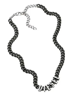 DIESEL Logo-lettering Chain Necklace - Black