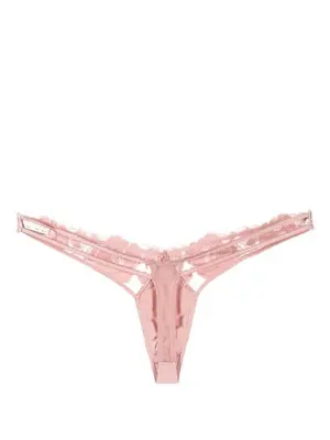 FLEUR DU MAL Rose-embroidered Thong