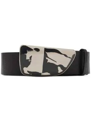 Burberry Shield Ekd Leather Belt - Black