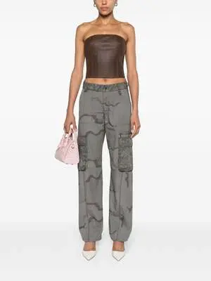 Amiri Bustier Leather Top - Brown