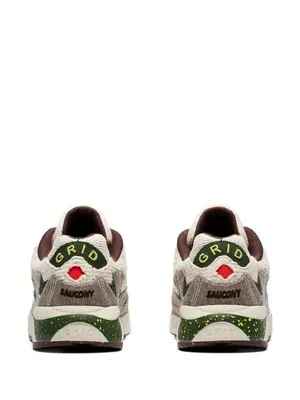 Saucony X Bodega Grid Shadow 2 Jaunt Woven Hemp/acid Lime/red Alert/gum Sneakers - Neutrals
