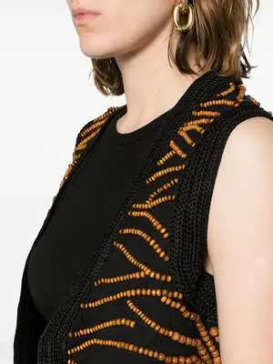 FORTE_FORTE Beaded Crochet Waistcoat