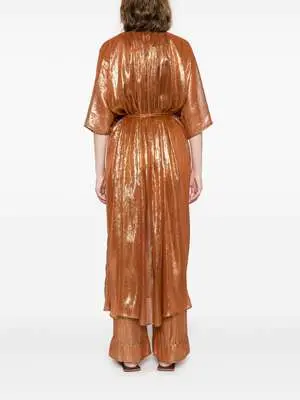 FORTE_FORTE Metallic-threading Tied-waist Coat