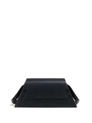 Marni Logo-debossed Leather Shoulder Bag - Black