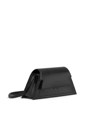 Marni Logo-debossed Leather Shoulder Bag - Black