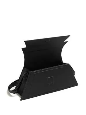 Marni Logo-debossed Leather Shoulder Bag - Black
