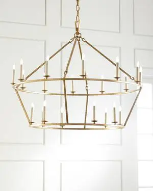 VISUAL COMFORT & CO. Darlana Large Two-tiered Ring Chandelier - Gilded Iron