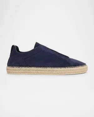 Zegna ZEGNA Triple Stitch Suede Espadrille Sneakers - Assorted