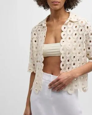 JBQ Braydon Embroidered Crop Top
