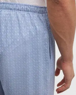 Zimmerli Apos;s Long Geo-print Cotton Pants - Light Blue