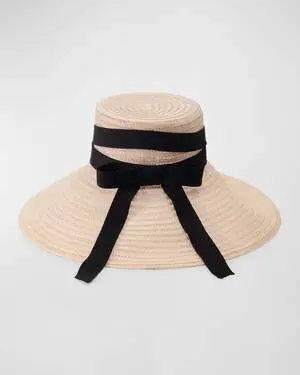 Eugenia Kim Eugenia Kim Mirabel Large Brim Straw Hat With Bow - Natural