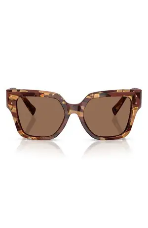 Dolce & Gabbana 52mm Square Sunglasses - Pearl Havana Brown