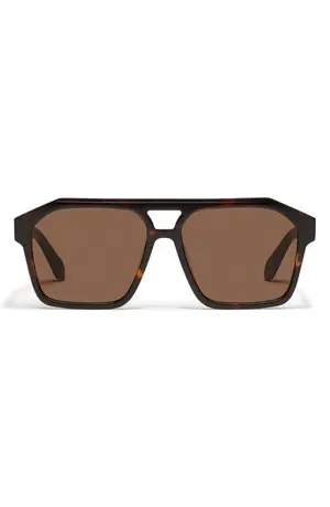 Quay Soundcheck 57mm Aviator Sunglasses - Dark Tort/brown