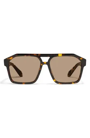Quay Soundcheck 57mm Aviator Sunglasses - Tort Yellow/ Tan