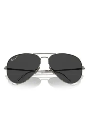 Ray-ban 58mm Polarized Aviator Sunglasses - Gunmetal