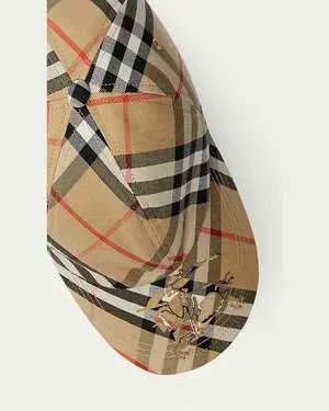 Burberry Ekd Check Baseball Cap - Sand