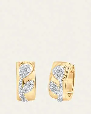 Sara Weinstock 18k Two-tone Lierre Diamond Huggie Earrings - Gold