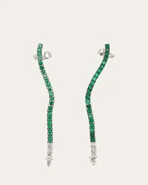 SAVOLINNA Savolinna Ferox Emerald And Diamond Ear Climber - White Gold
