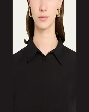 Lana Jewelry 14k Elongated Wide Disco Hoop Earrings