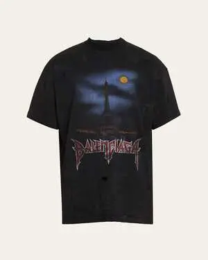 Balenciaga Paris Moon Jersey T-shirt - Noir Multi