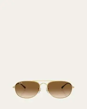 Ray-ban Ray-Ban Gradient Metal Aviator Sunglasses, 57mm - Gold Flash
