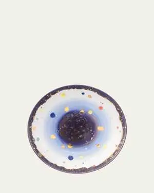 CORALLA MAIURI Villa Borghese Apollo Bianco Soup Coupe Plate - Blue