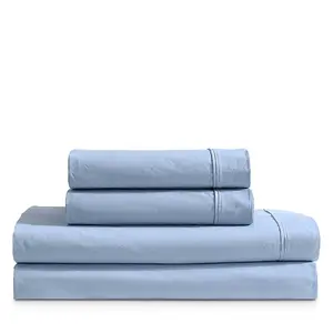 Calvin Klein Washed Percale Cotton 4 Piece Sheet Set - Chambray Blue