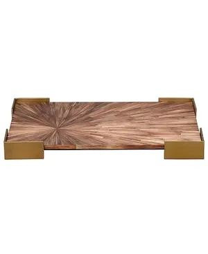 JAMIE YOUNG CO. Palm Marquetry Decorative Tray - Brown