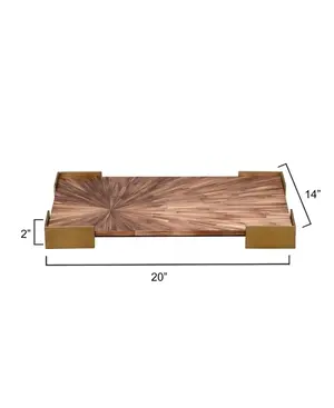 JAMIE YOUNG CO. Palm Marquetry Decorative Tray - Brown