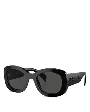 Prada 55mm Oval Sunglasses - Black/gray Solid