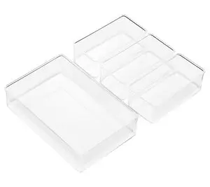 SORBUS Clear Drawer Organizer 4-piece Set, Mult I-purpose Bins - One-color