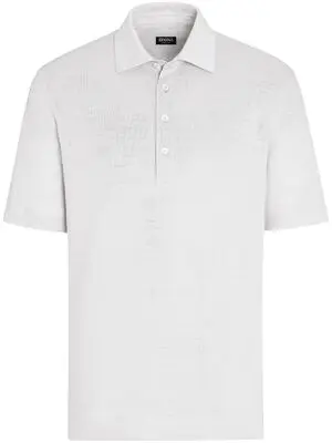 Zegna Linen Polo Shirt - White