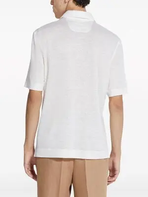 Zegna Linen Polo Shirt - White