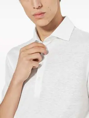 Zegna Linen Polo Shirt - White