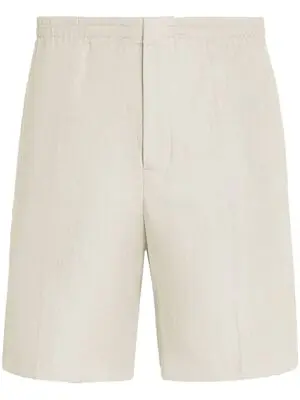 Zegna Oasi Lino Linen Shorts - White