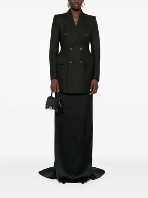 Balenciaga Hourglass Checked Wool Blazer
