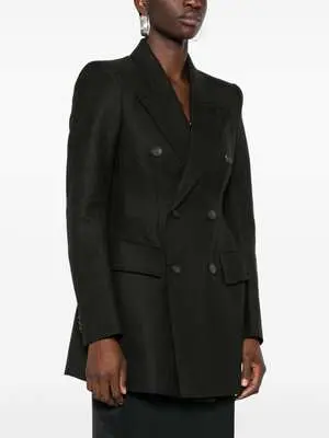 Balenciaga Hourglass Checked Wool Blazer