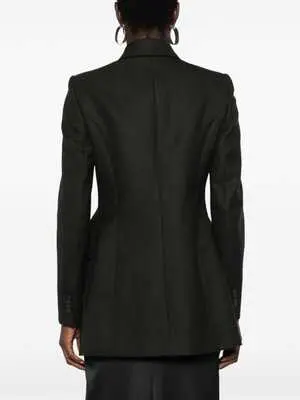 Balenciaga Hourglass Checked Wool Blazer