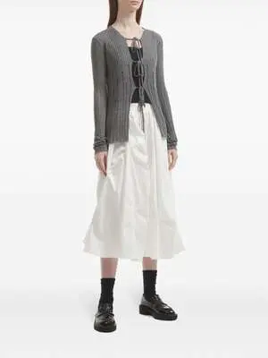 B+AB Distressed-effect Ribbed-knit Cardigan