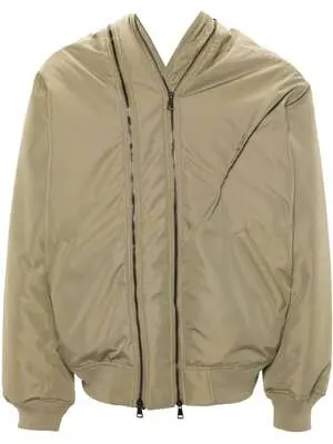 Y/Project Double-Zip Asymmetric Bomber Jacket In Green - 69% Off