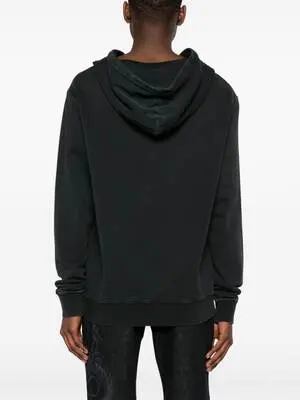 Balmain Logo-embroidered Cotton Hoodie - Grey