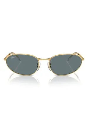 Ray-ban 56mm Polarized Irregular Oval Sunglasses - Gold Flash
