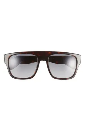 Ray-ban 57mm Polarized Square Sunglasses - Havana