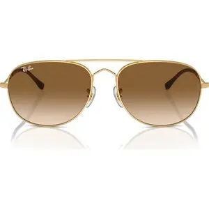 Ray-ban 60mm Gradient Aviator Sunglasses - Gold Flash