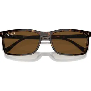 Ray-ban Ray-Ban 59mm Polarized Rectangle Sunglasses Havana