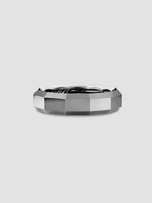 David Yurman Faceted Band Ring In Titanium - Grey