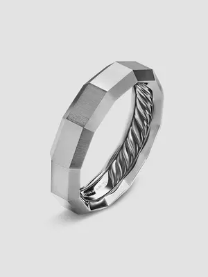 David Yurman Faceted Band Ring In Titanium