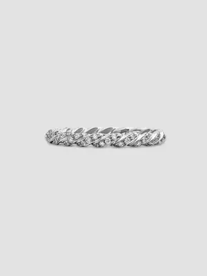 David Yurman Pavé Petite Band Ring In 18k White Gold - Diamond