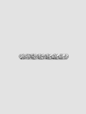 David Yurman Pavé Petite Band Ring In 18k White Gold