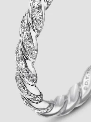 David Yurman Pavé Petite Band Ring In 18k White Gold